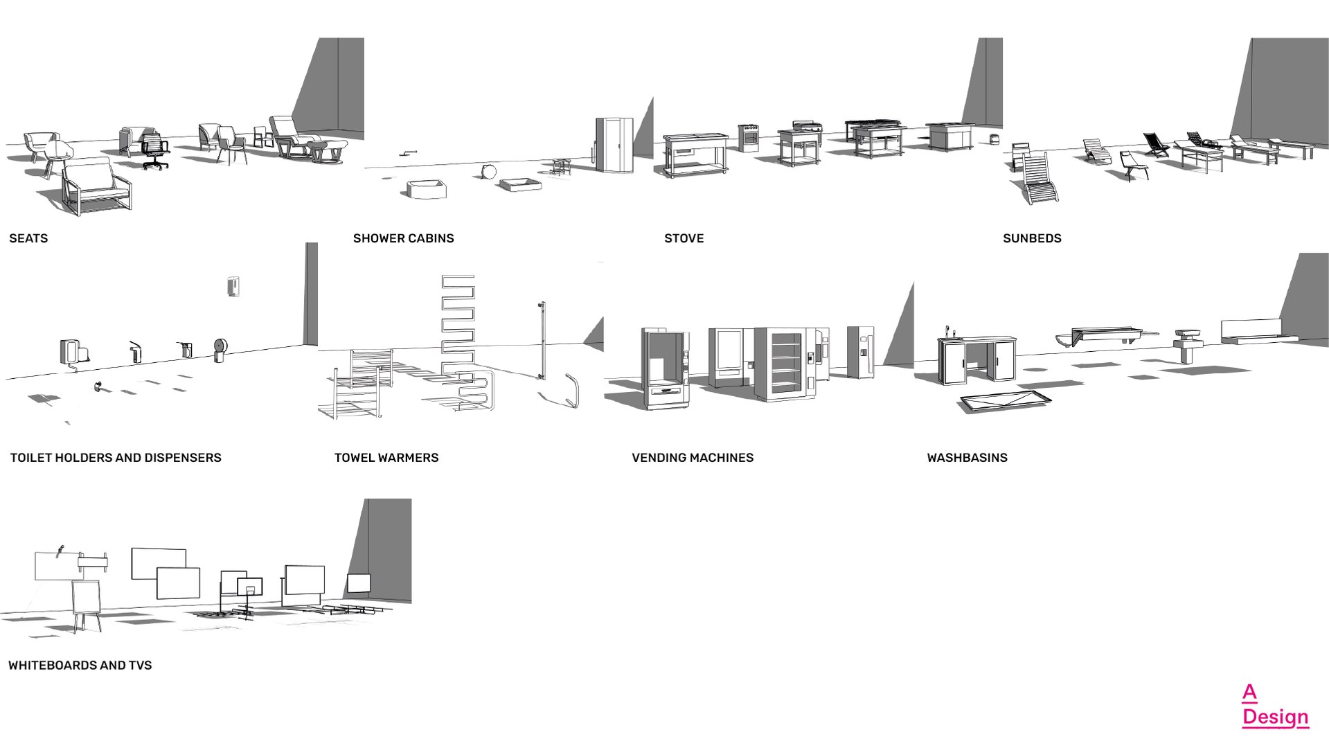 3D 30 Small Packs Families - Revit Families - 269 Families In Total ...