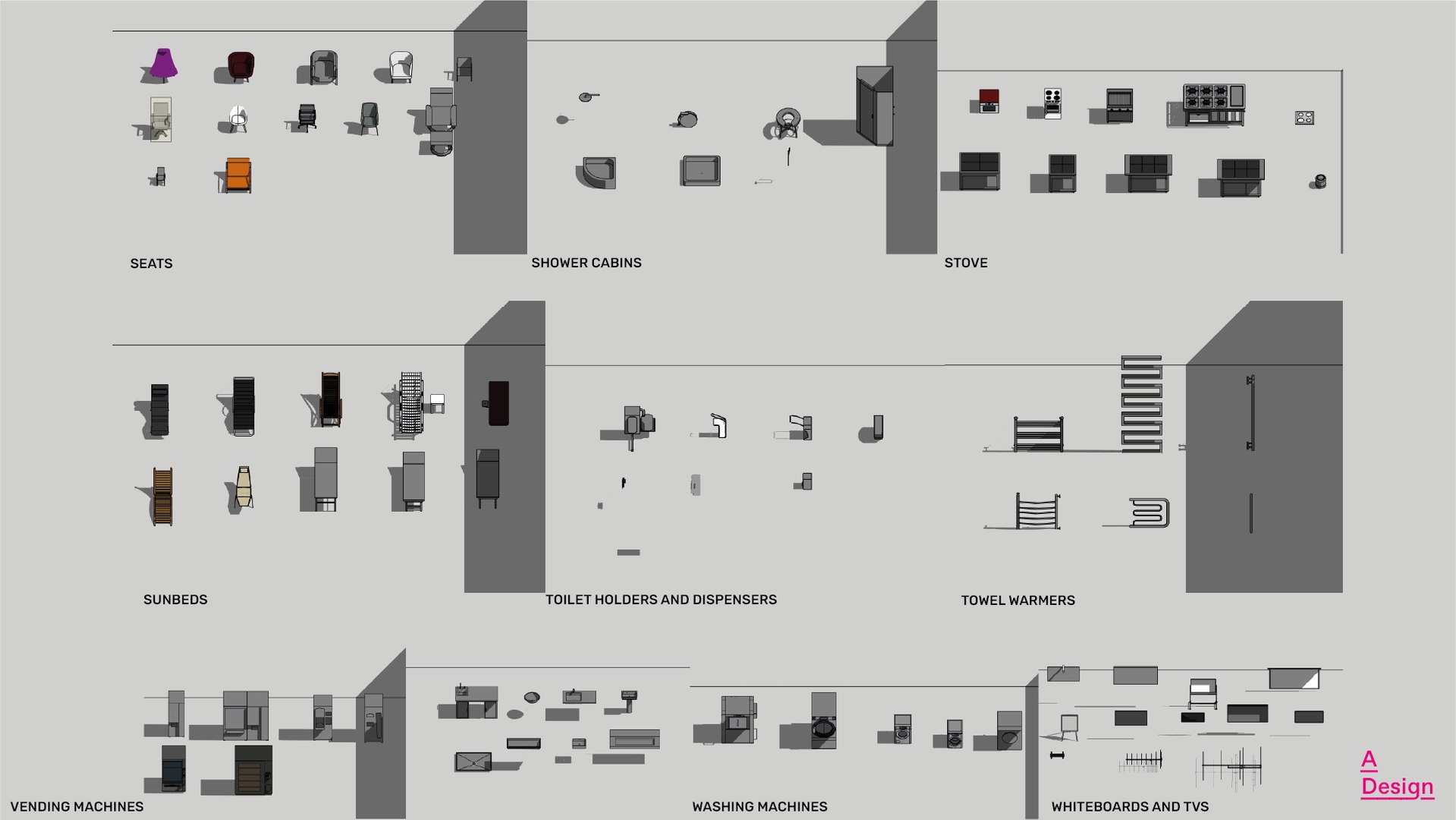 3D 30 Small Packs Families - Revit Families - 269 Families In Total ...