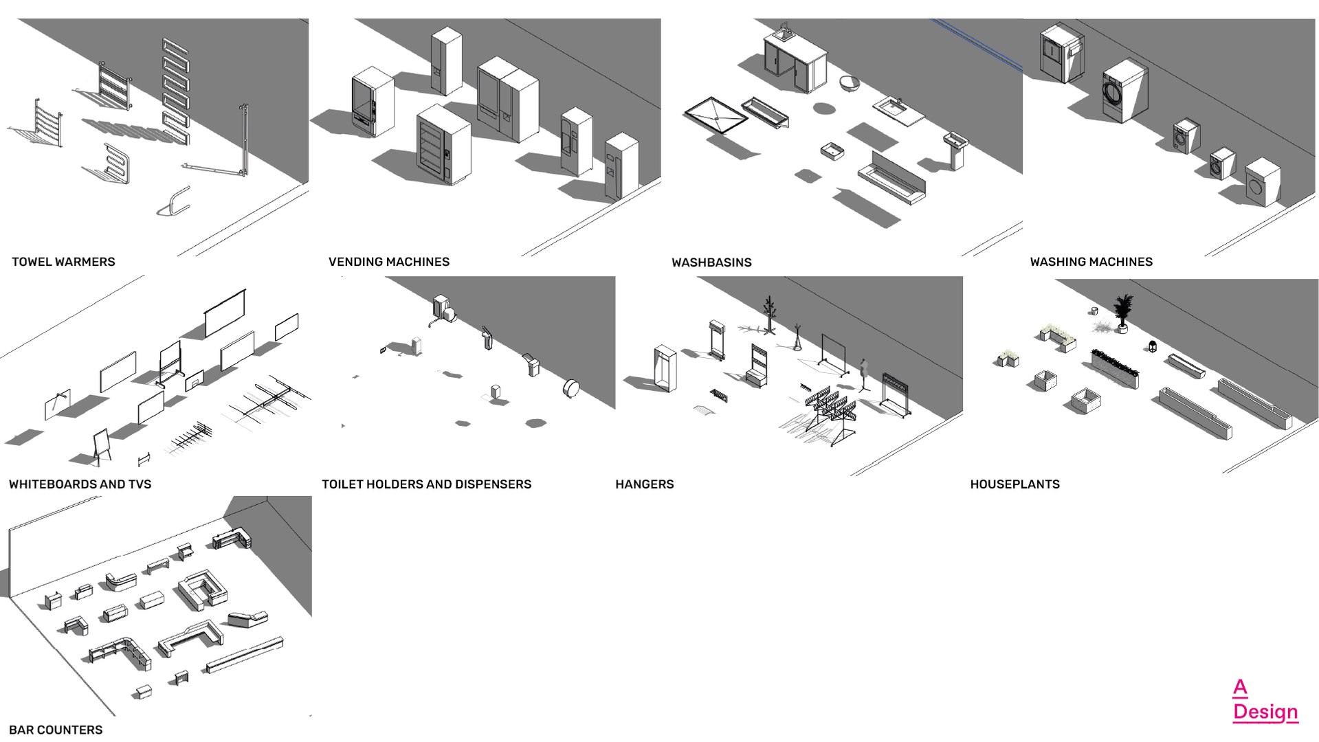 3D 30 Small Packs Families - Revit Families - 269 Families In Total ...