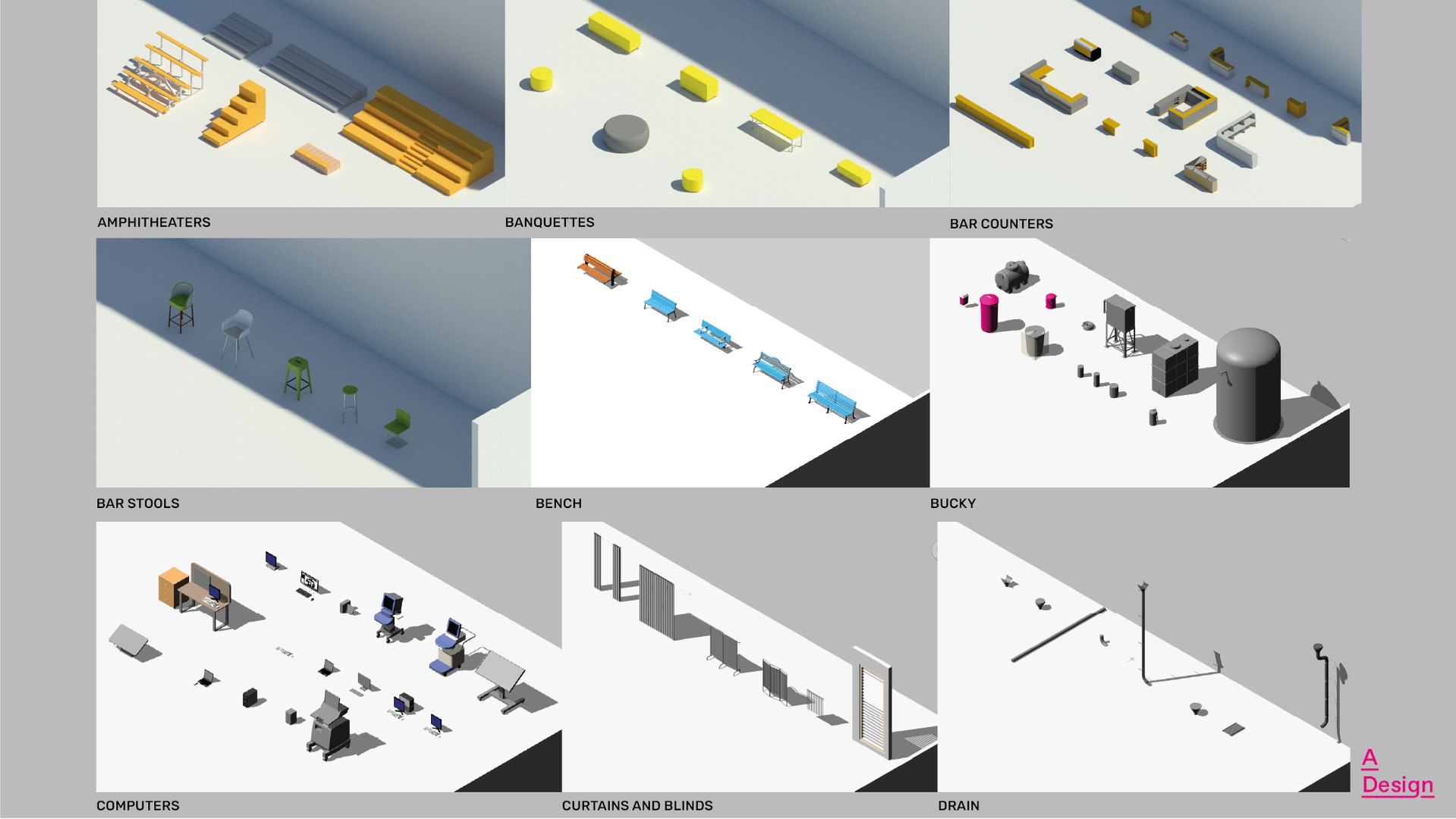 3D 30 Small Packs Families - Revit Families - 269 Families In Total ...