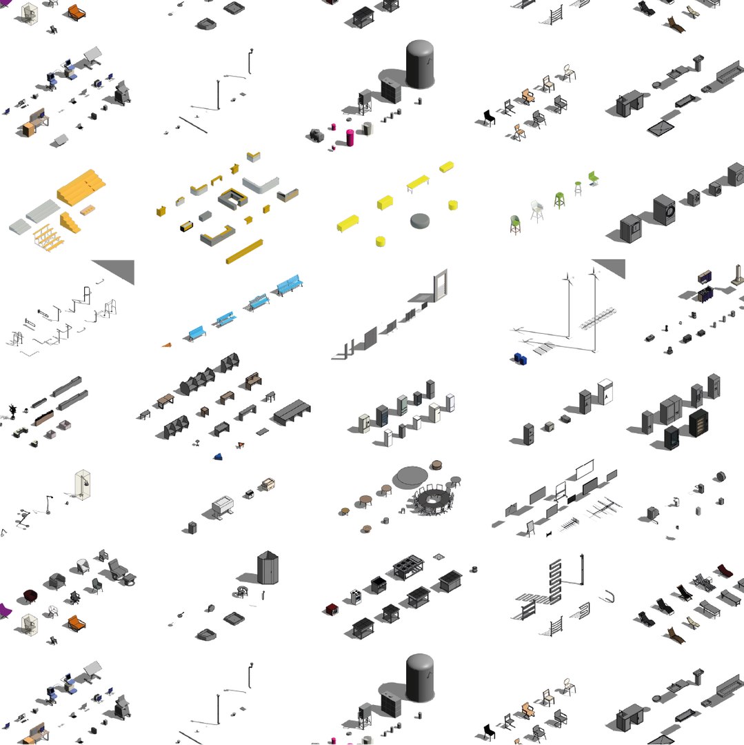 3D 30 Small Packs Families - Revit Families - 269 Families In Total ...