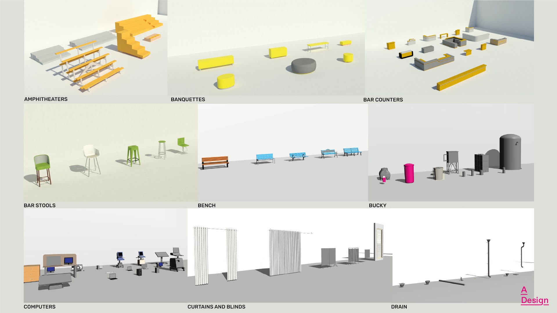 3D 30 Small Packs Families - Revit Families - 269 Families In Total ...