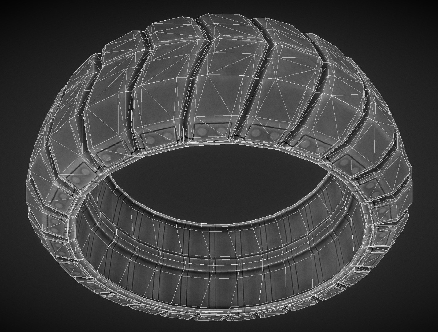 3d Futuristic Tire Silver Version