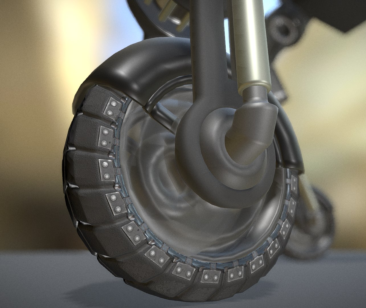 3d Futuristic Tire Silver Version