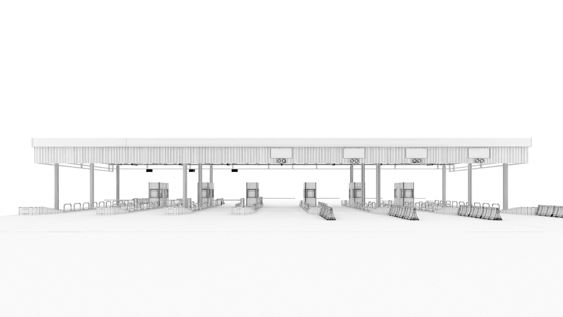 Highway Toll Gate 01 3D - TurboSquid 2136971
