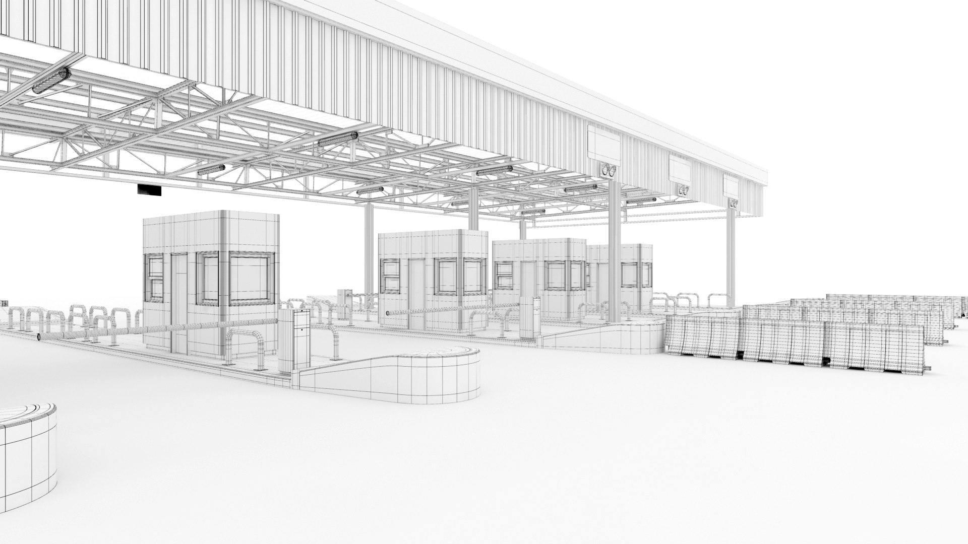 Highway Toll Gate 01 3D - TurboSquid 2136971