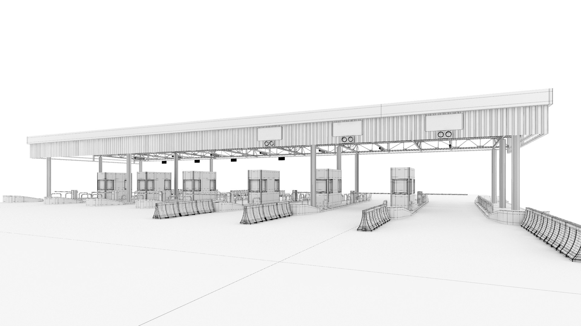 Highway Toll Gate 01 3D - TurboSquid 2136971