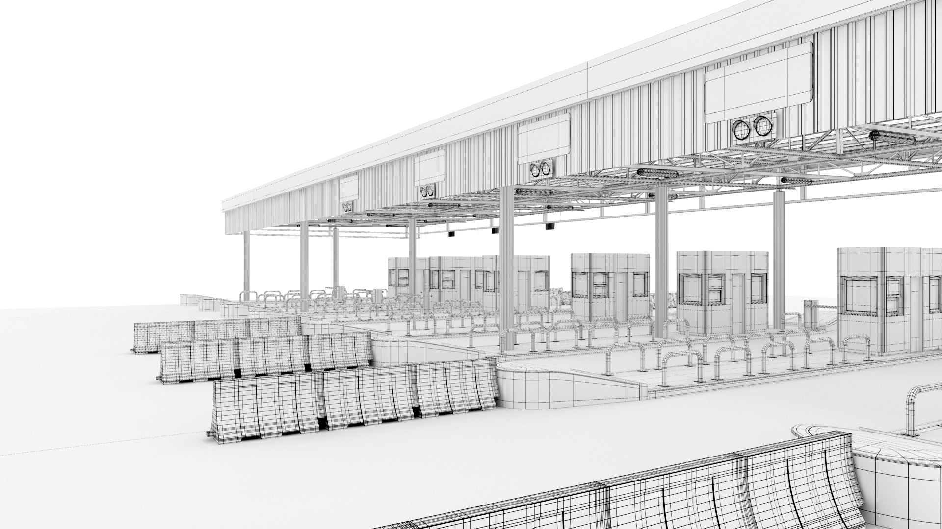 Highway Toll Gate 01 3D - TurboSquid 2136971