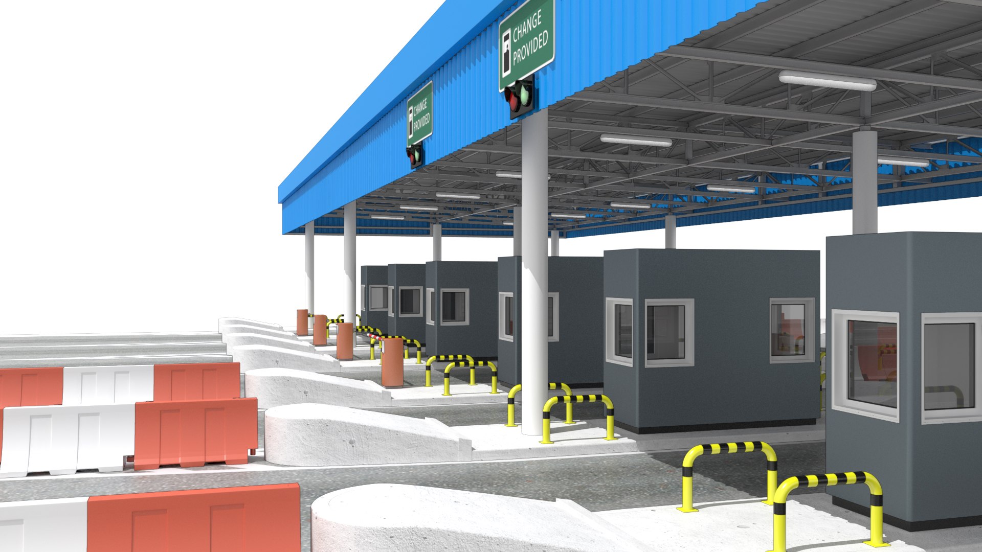 Highway Toll Gate 01 3D - TurboSquid 2136971