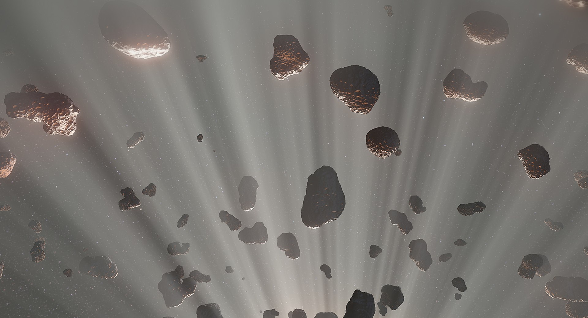 3d Model Asteroid Field