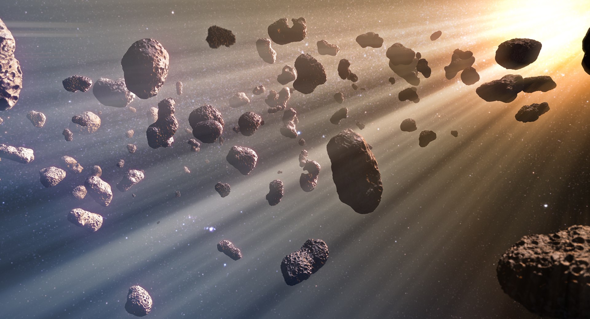 3d Model Asteroid Field
