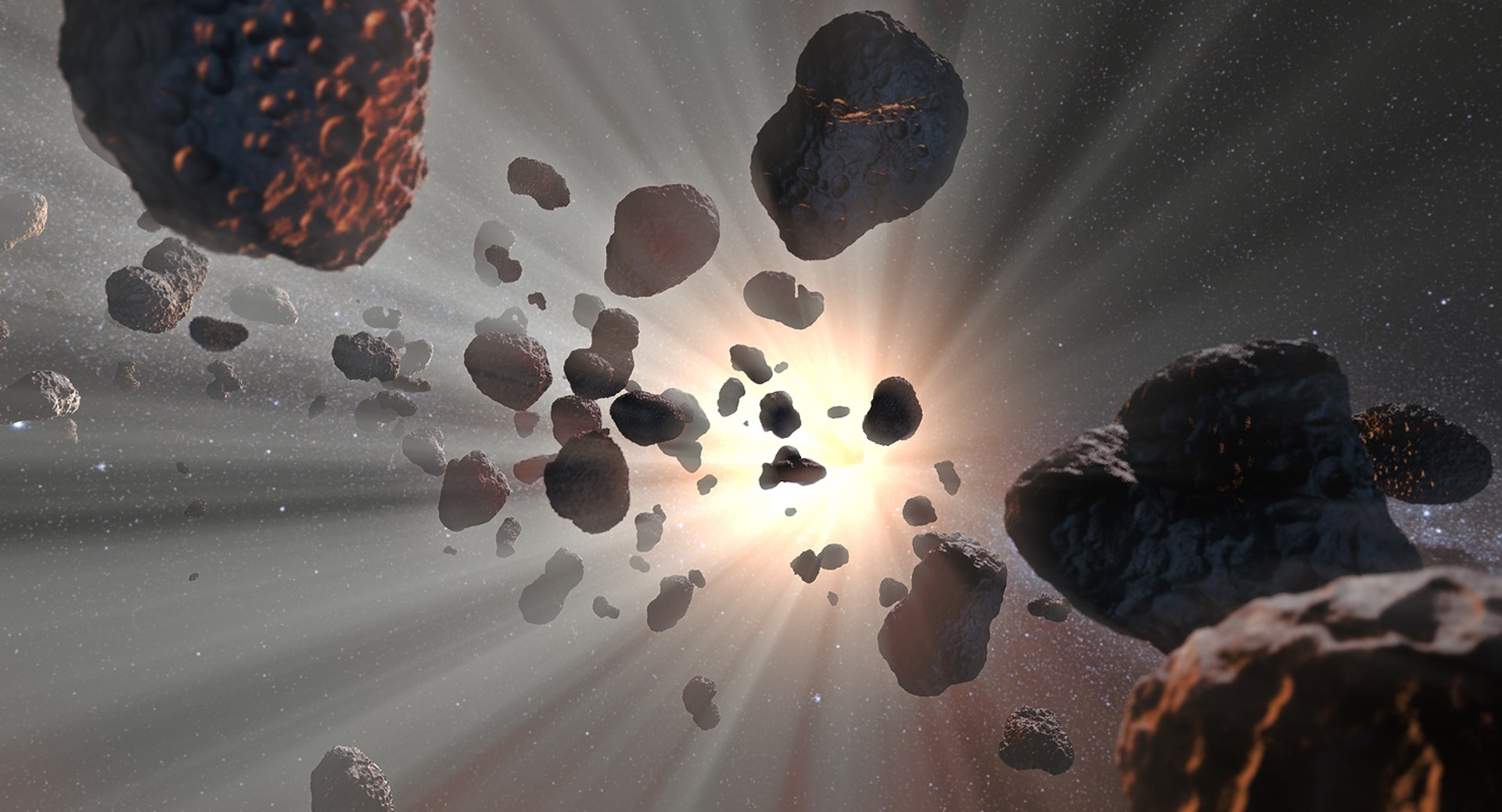 3d Model Asteroid Field