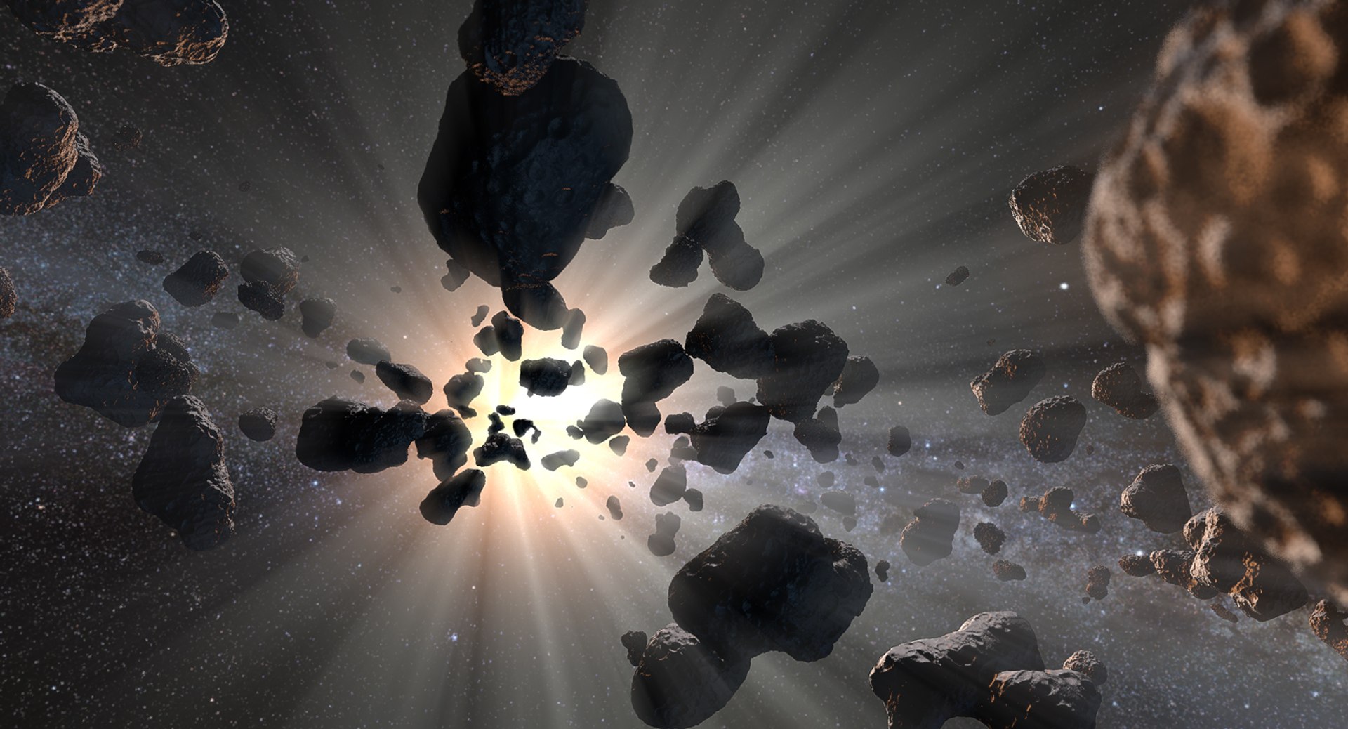 3d Model Asteroid Field