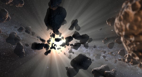 3d model asteroid field