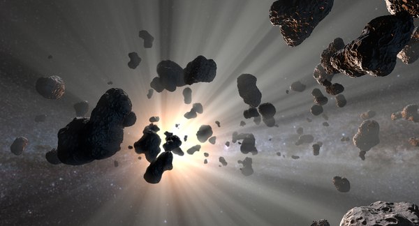 3d model asteroid field