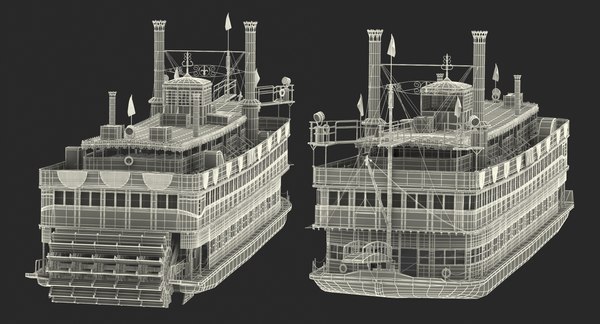 Wheeled steamboat 3D model | 1144502 | TurboSquid