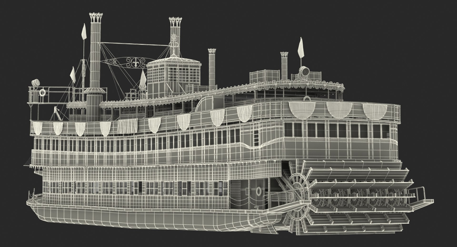 Wheeled steamboat 3D model | 1144502 | TurboSquid