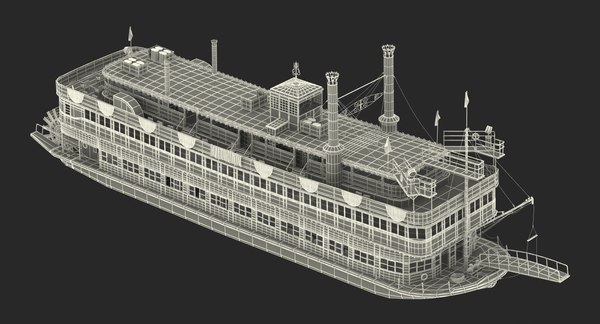 Wheeled steamboat 3D model | 1144502 | TurboSquid