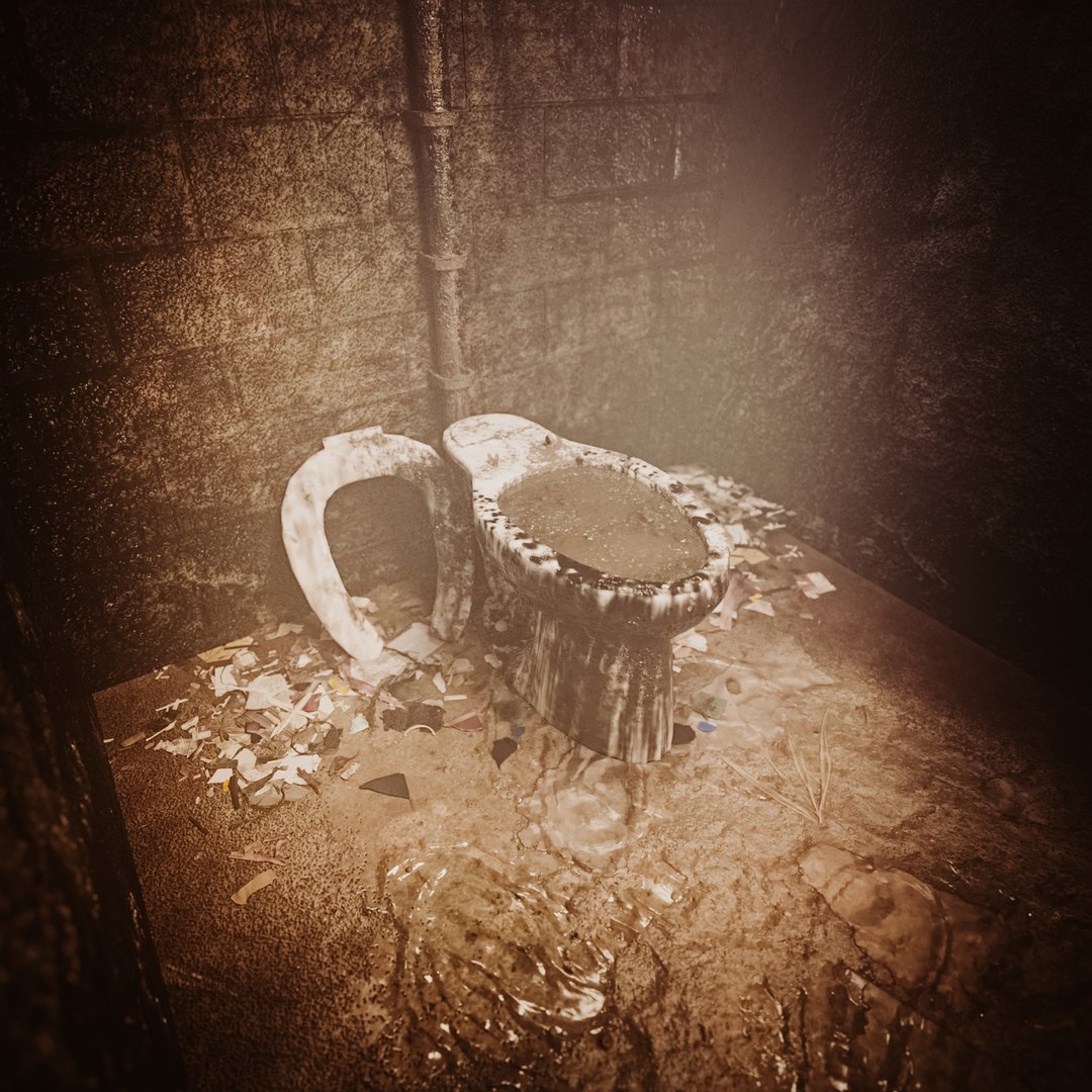 3D Model Clogged Filthy Dirty Toilet - TurboSquid 2123673