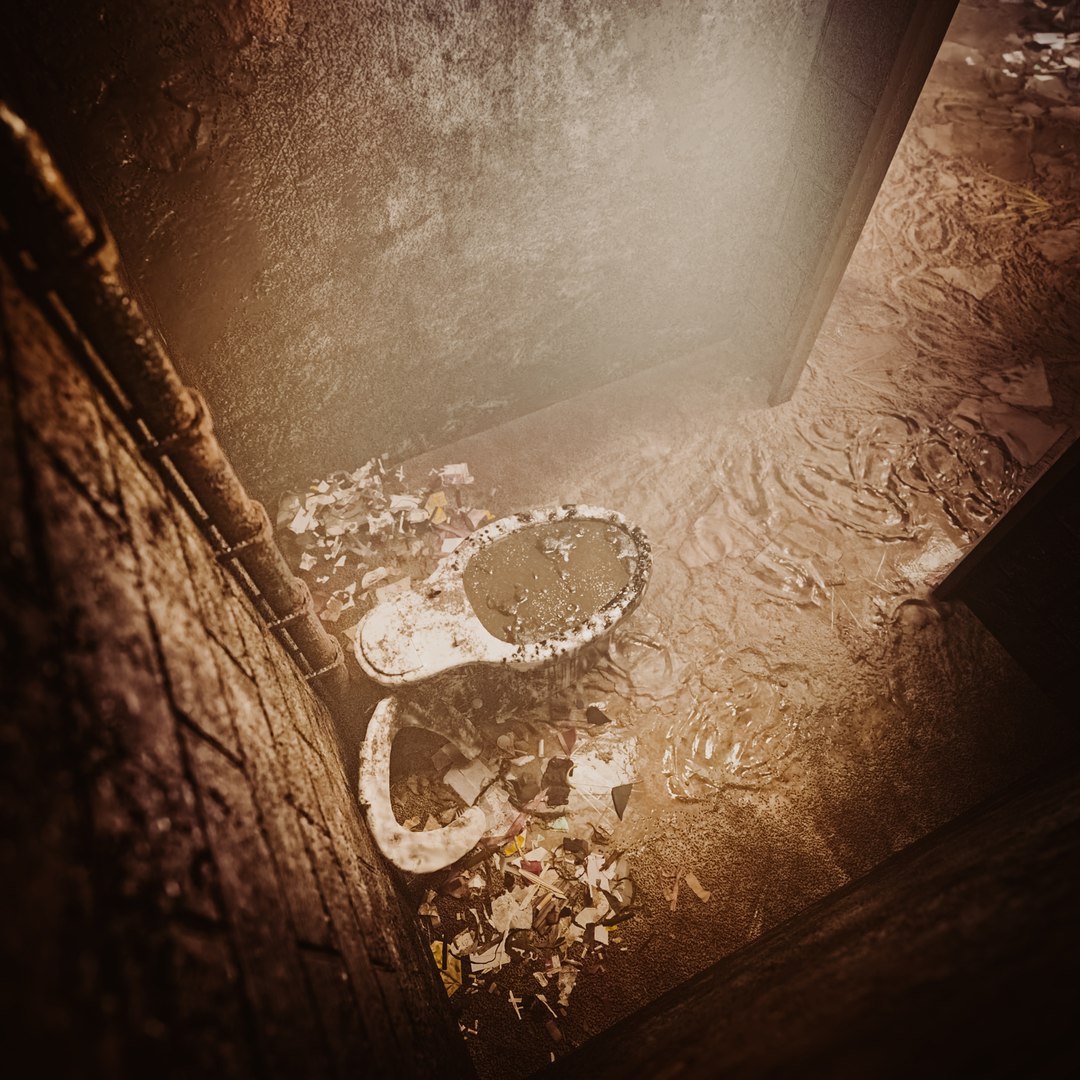 3D Model Clogged Filthy Dirty Toilet - TurboSquid 2123673