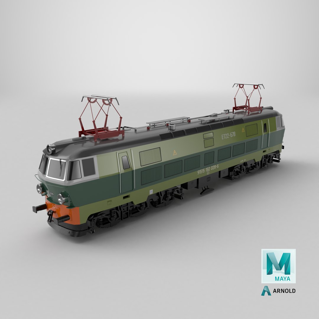3D Electric Locomotive ET-22 Green Model - TurboSquid 2219165