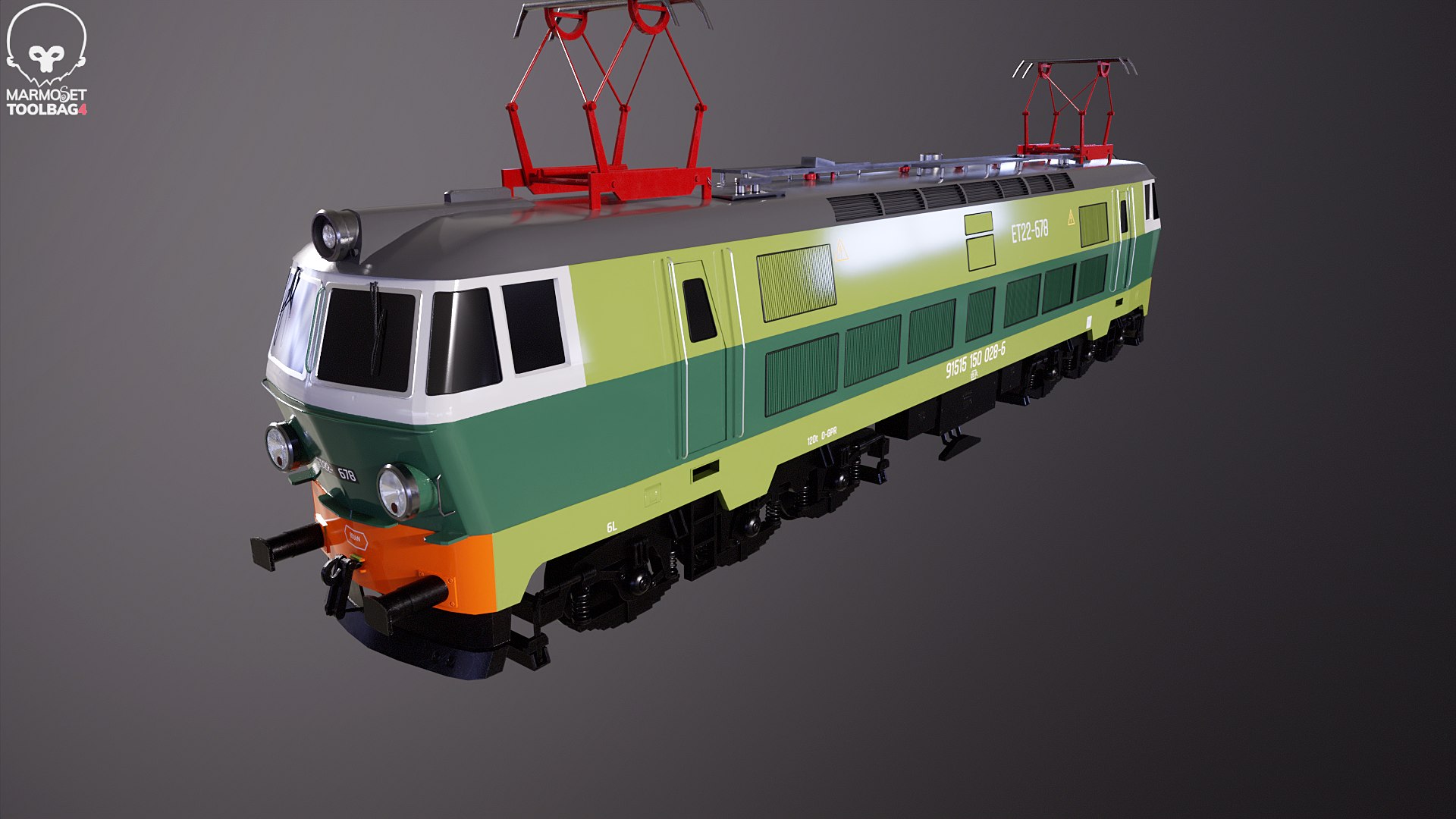 3D Electric Locomotive ET-22 Green Model - TurboSquid 2219165