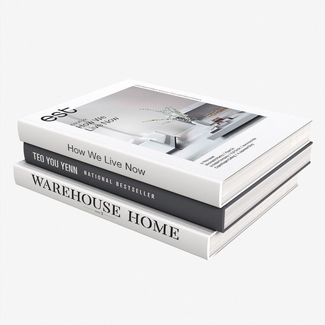 Book set white 3D - TurboSquid 2094221