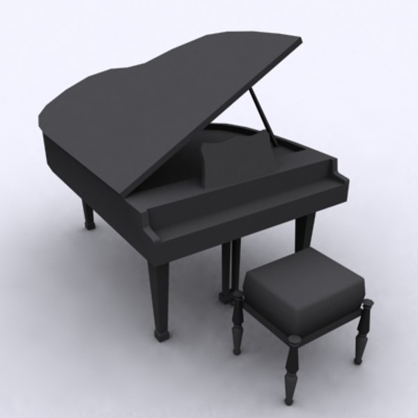 3D 3D Studio Grand Piano Keyboard