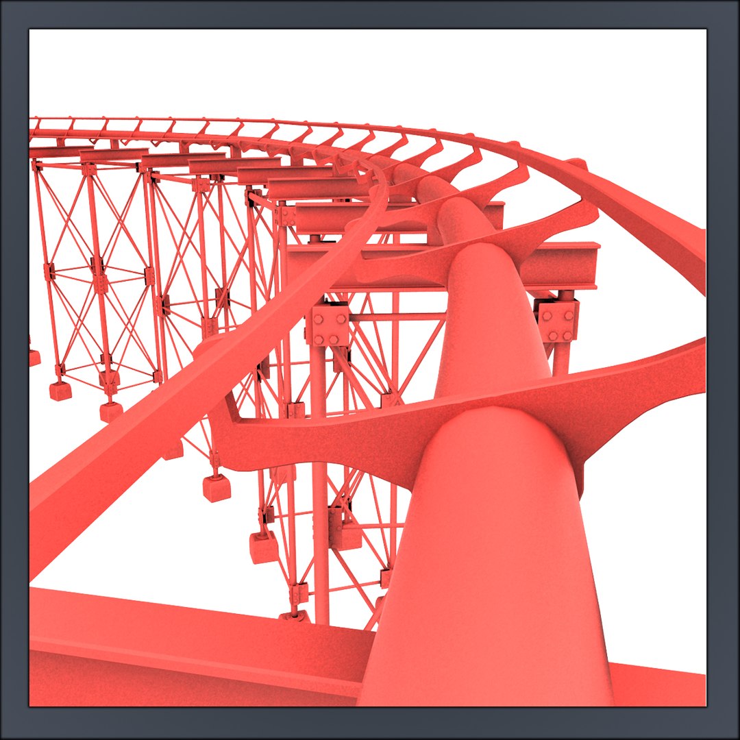 3d model roller coaster rails