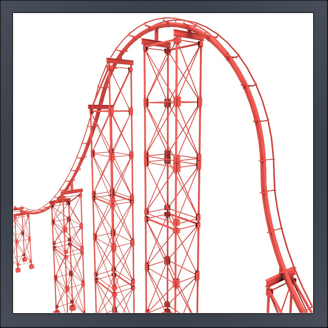 3d model roller coaster rails
