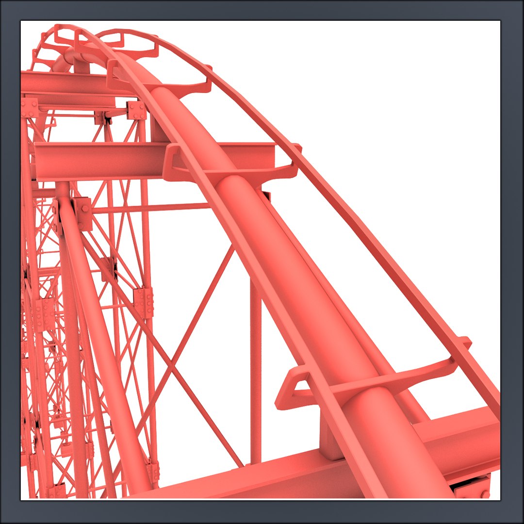 3d model roller coaster rails