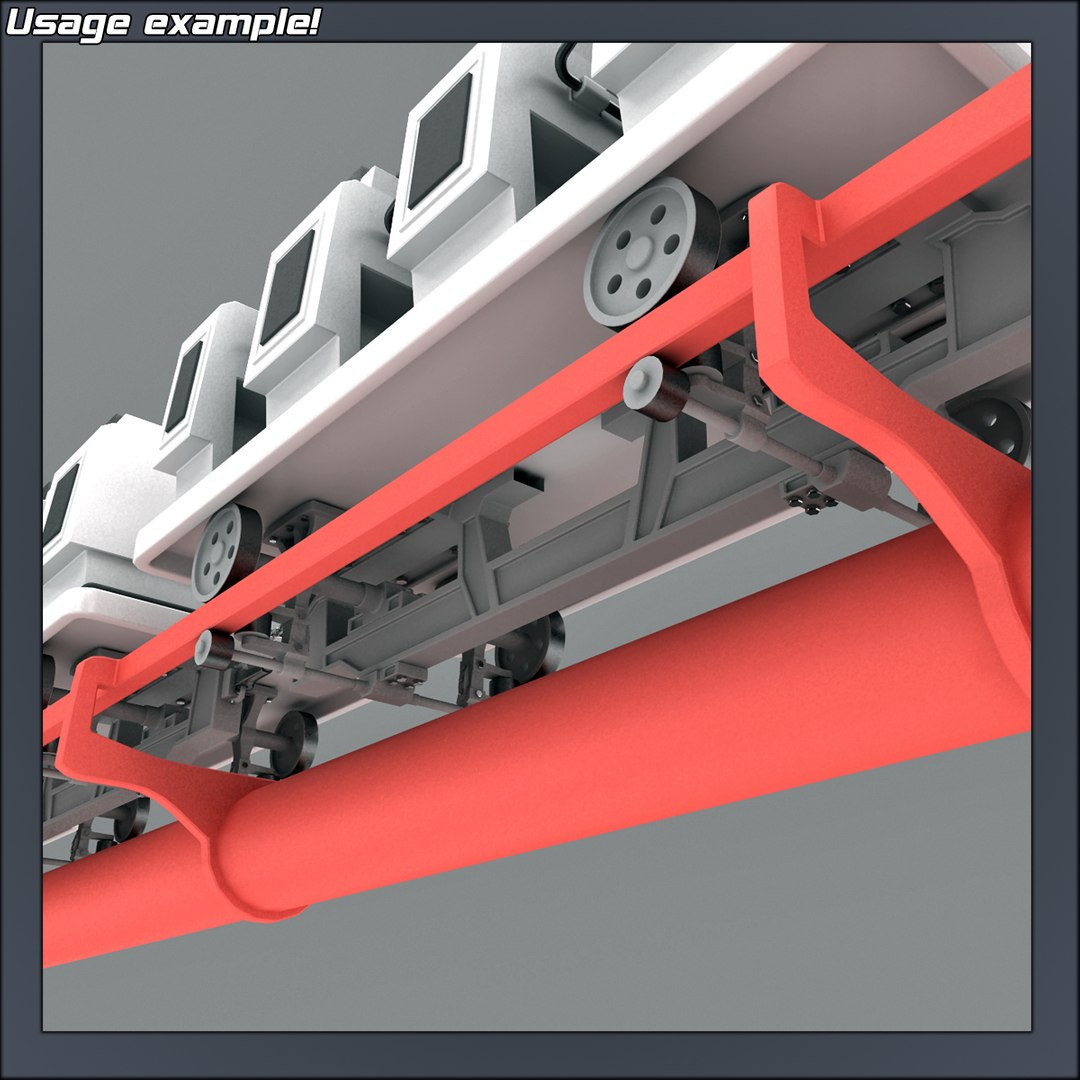 3d model roller coaster rails