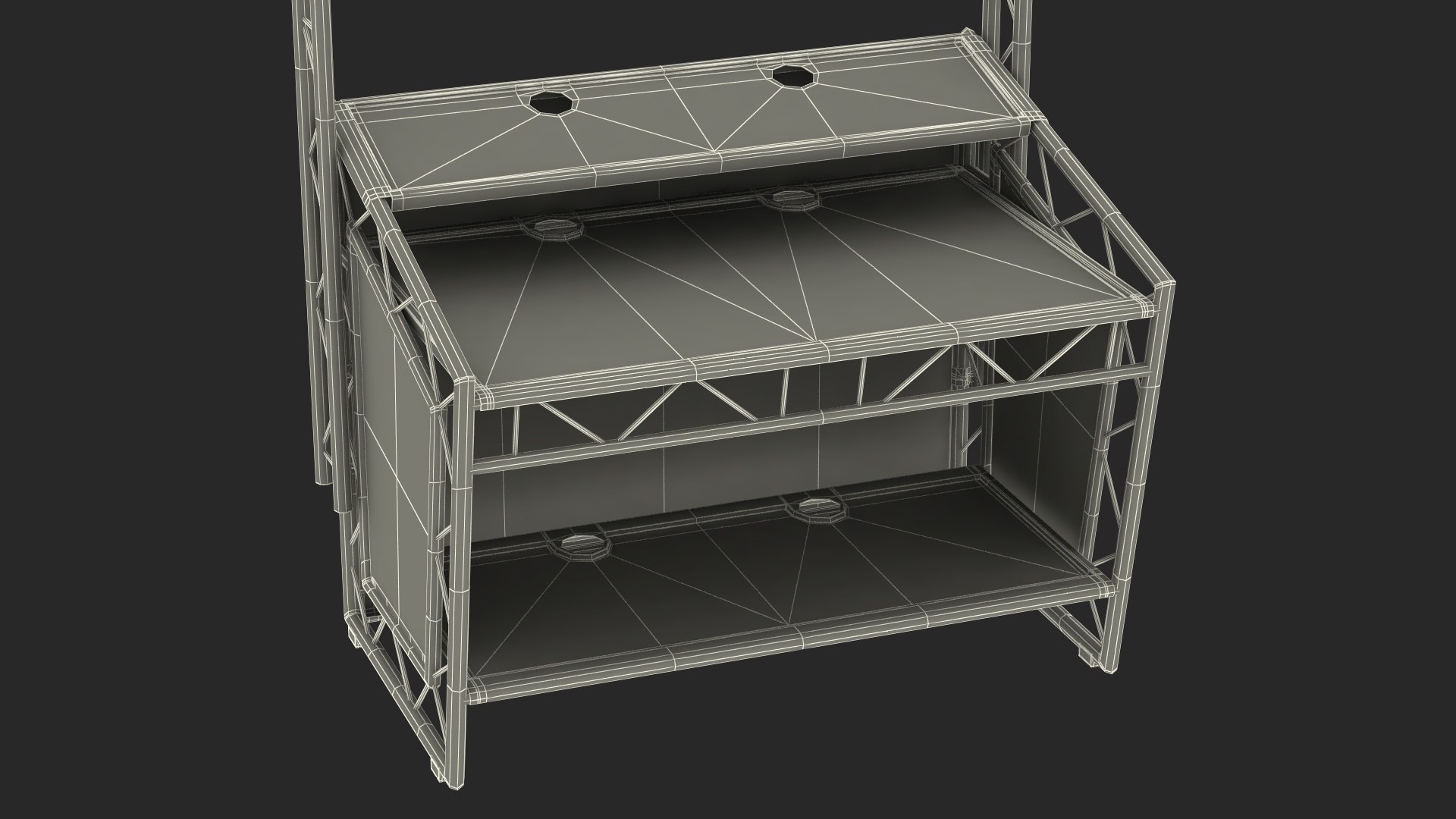 Black Mobile DJ Stand Booth Desk 3D model - TurboSquid 2041105