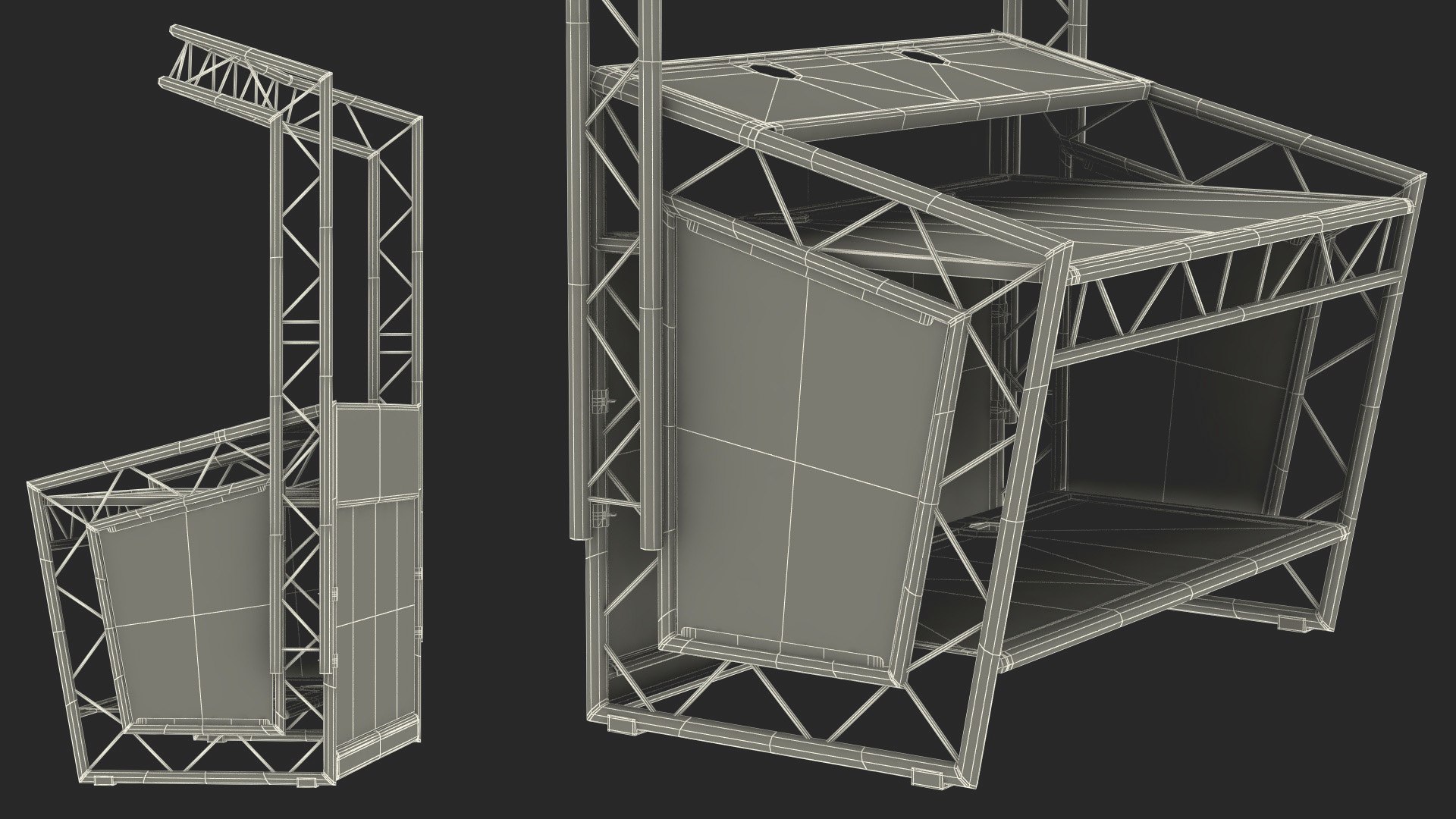 Black Mobile DJ Stand Booth Desk 3D model - TurboSquid 2041105