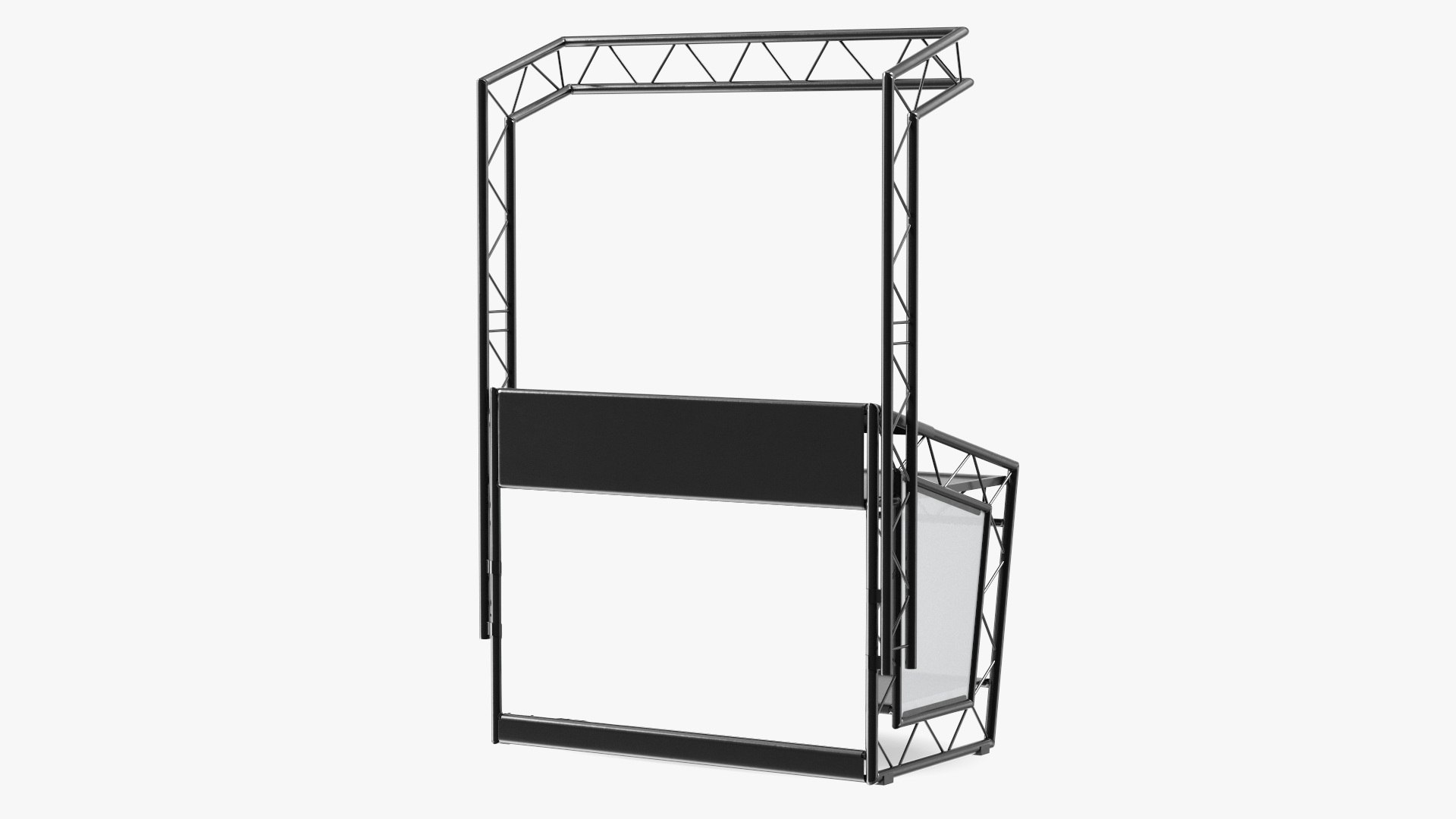 Black Mobile DJ Stand Booth Desk 3D model - TurboSquid 2041105