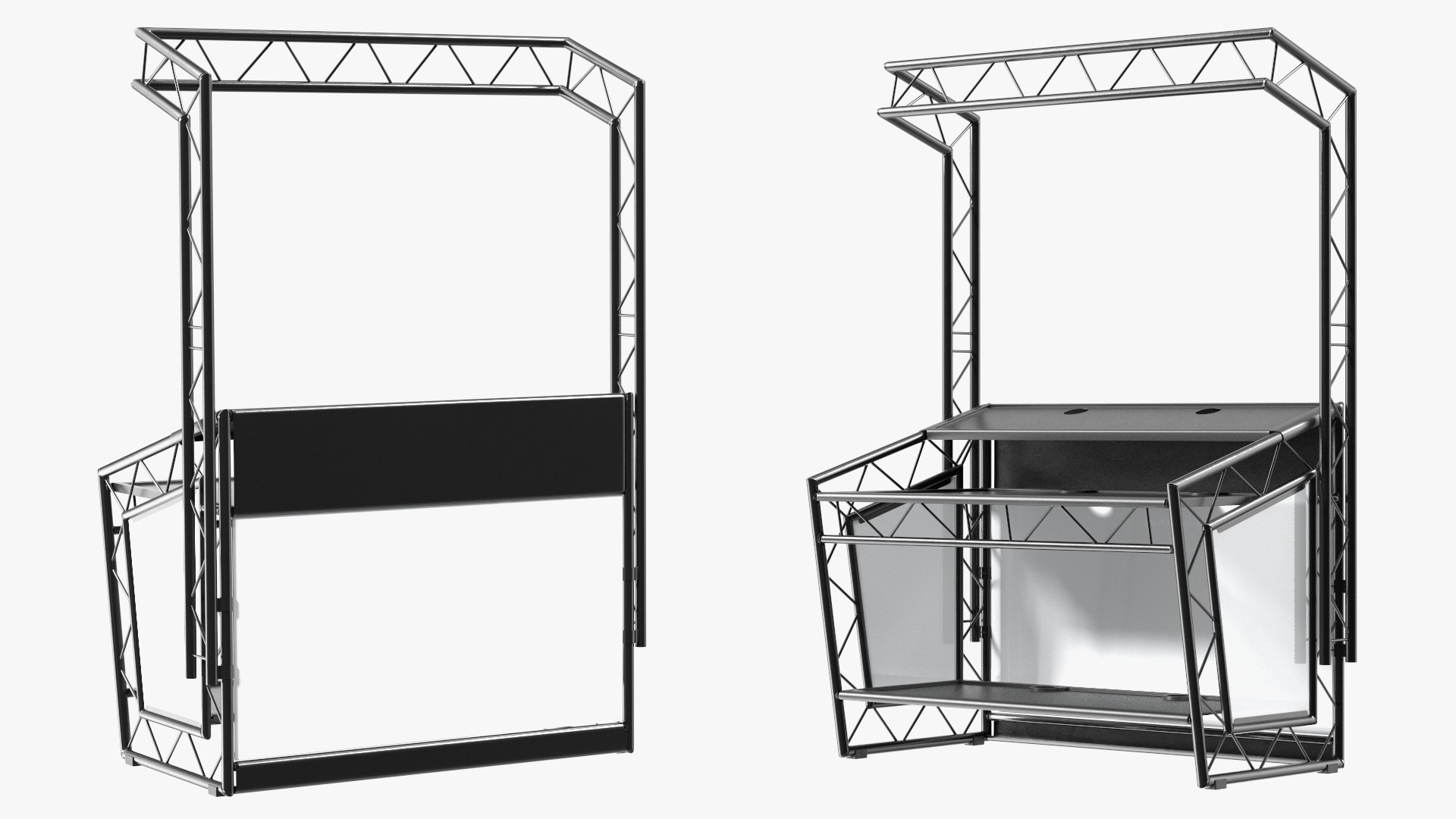 Black Mobile DJ Stand Booth Desk 3D model - TurboSquid 2041105
