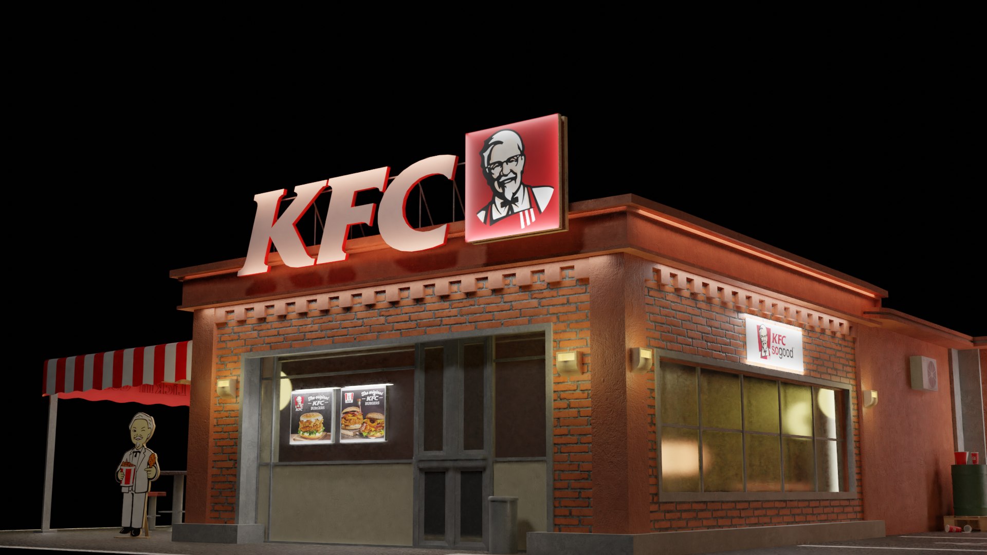 Kfc Restaurant Model - TurboSquid 2228107