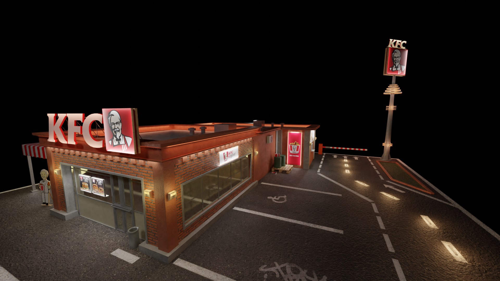 Kfc Restaurant Model - TurboSquid 2228107