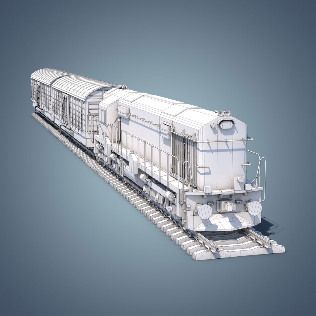 Diesel Locomotive Box Car Model - TurboSquid 1262043