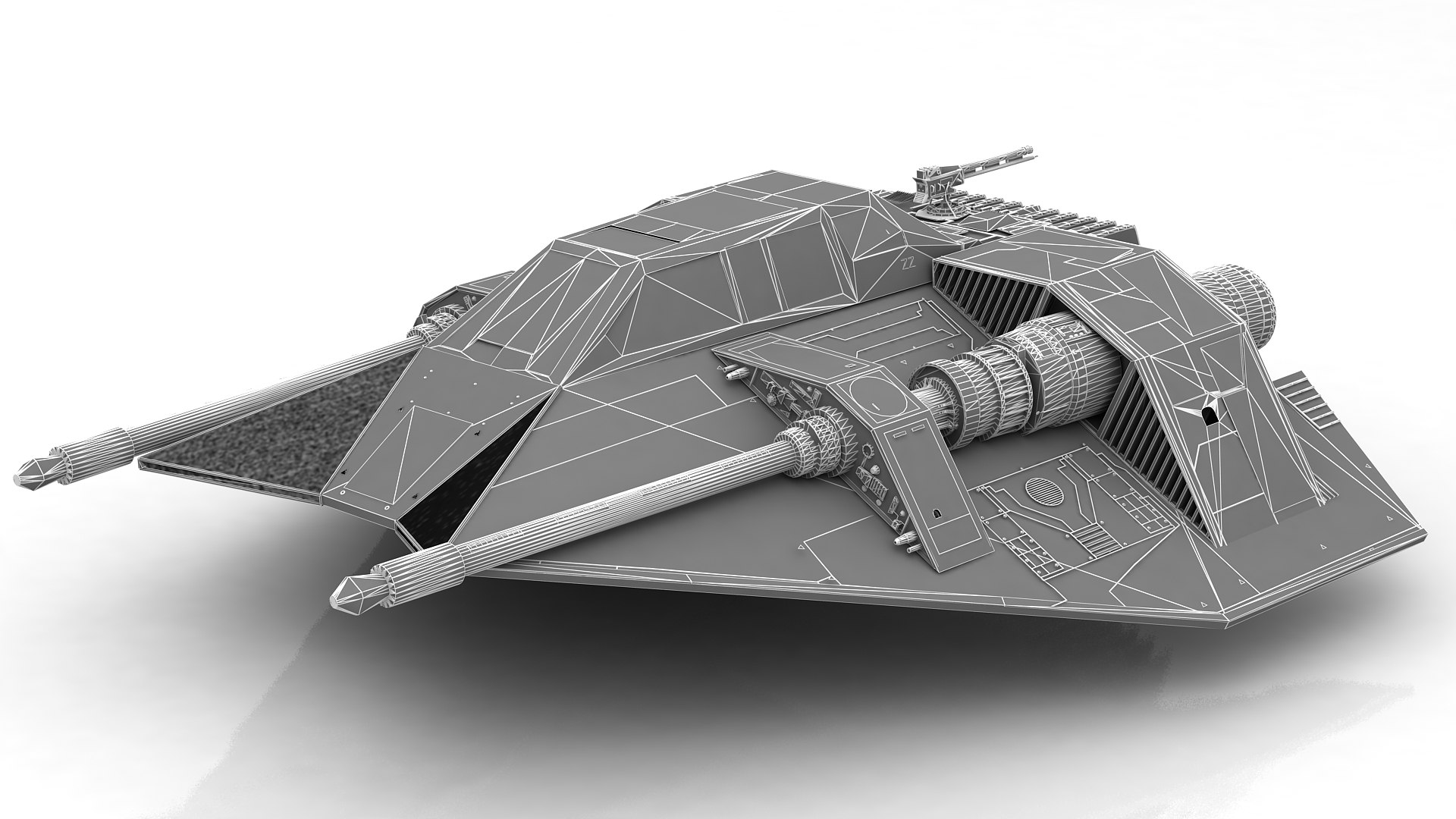 3D Star Wars Snowspeeder Snow - TurboSquid 1627787