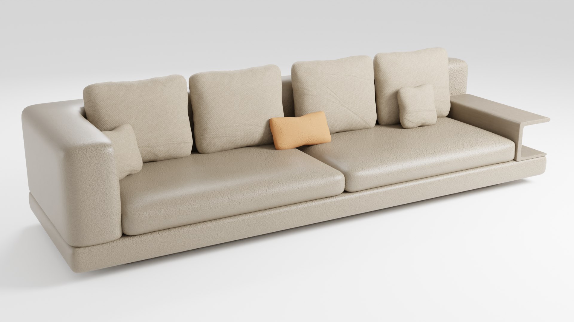3D Model Leather Sofa In An Elegant Minimalist Style - TurboSquid 2263658