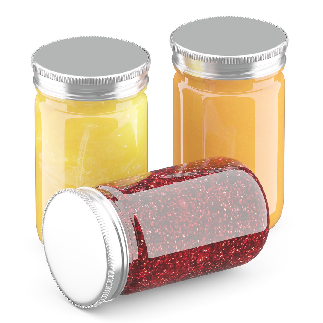 3D Jam Jars Set Model - TurboSquid 1478666
