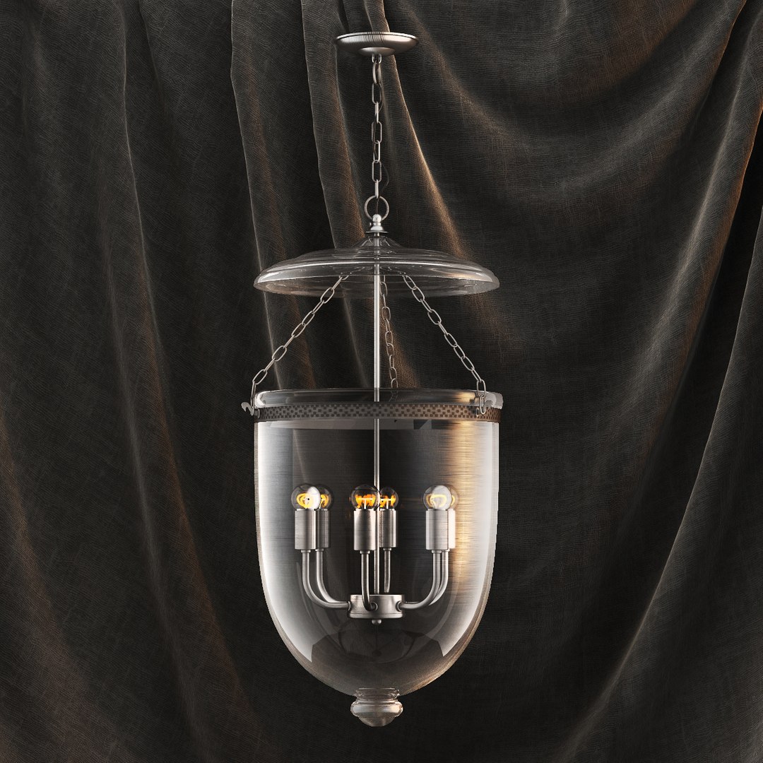 3D Model Flamant Ruford Glass 6 Lamps Chandelier - TurboSquid 2242982