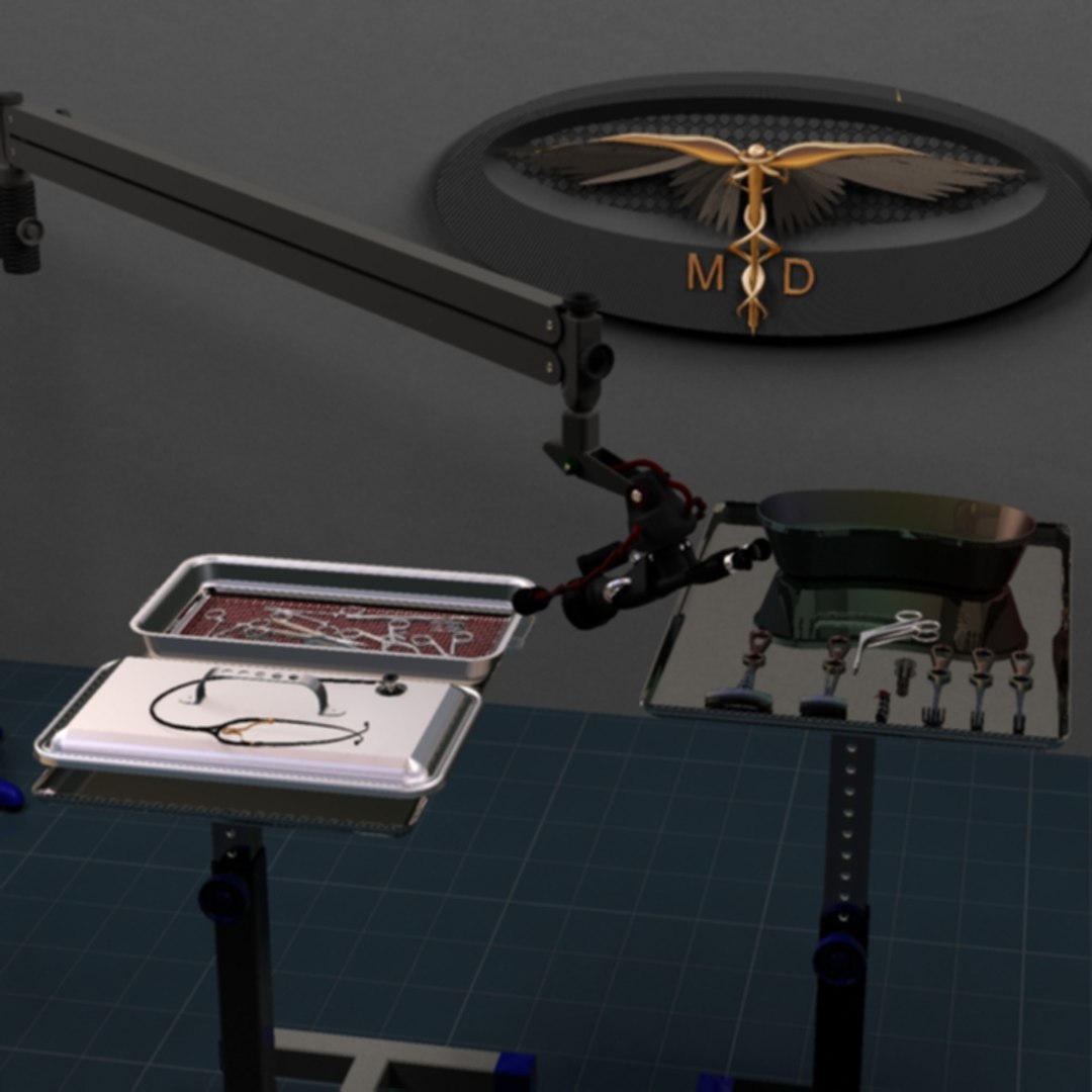 3d Surgical Tray Carts Microscope