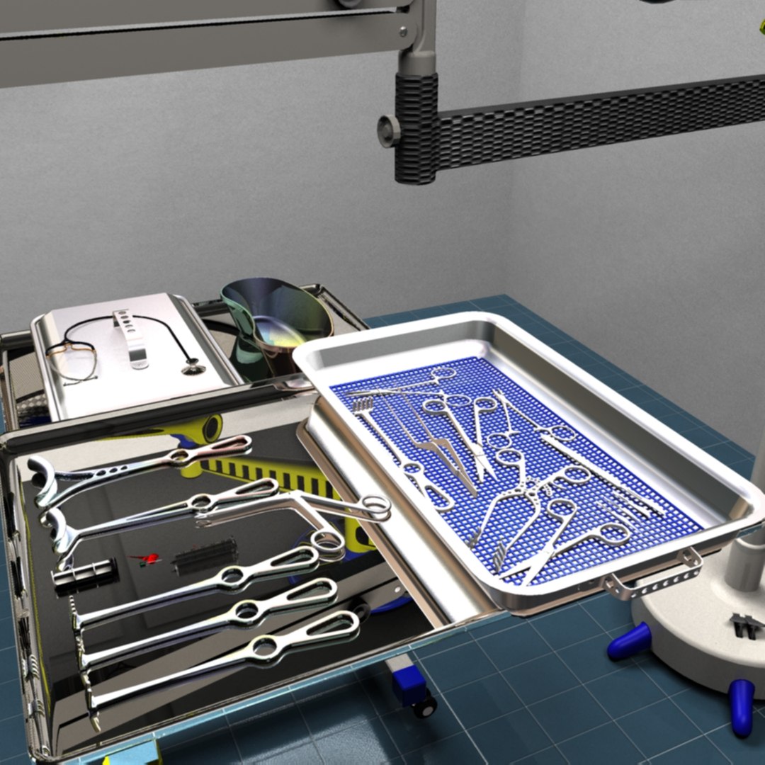 3d Surgical Tray Carts Microscope