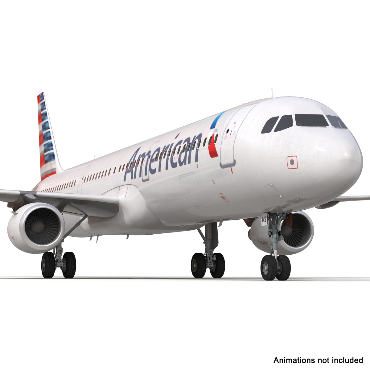 airbus a321 american airlines 3d model
