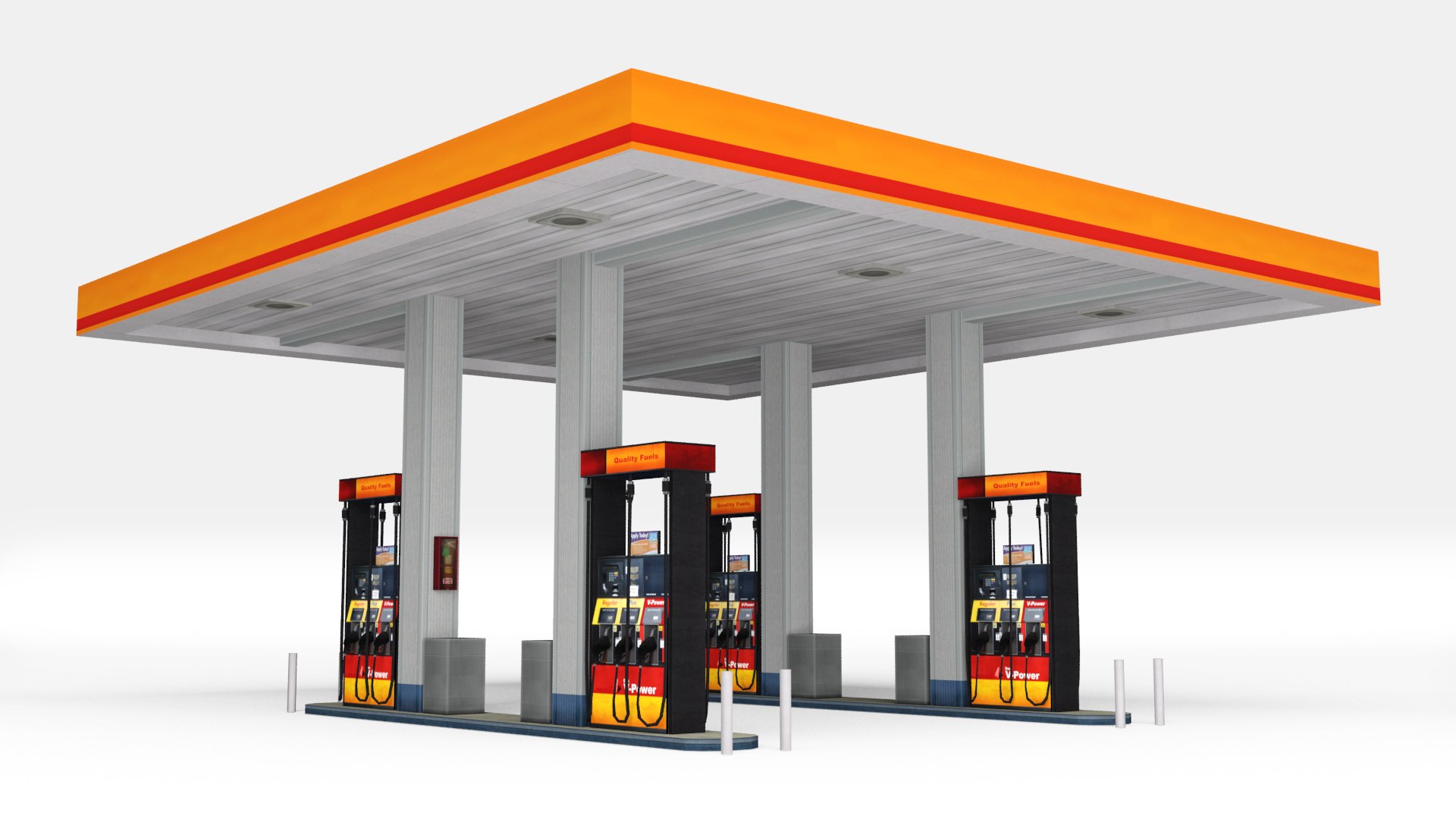 Gas Station 3d Model