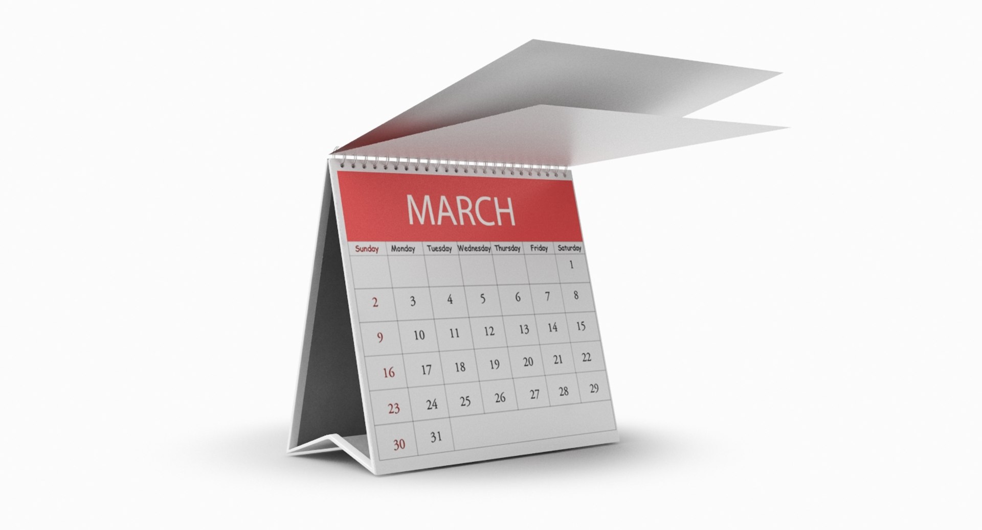 Calendar Modeled Model - TurboSquid 1376787