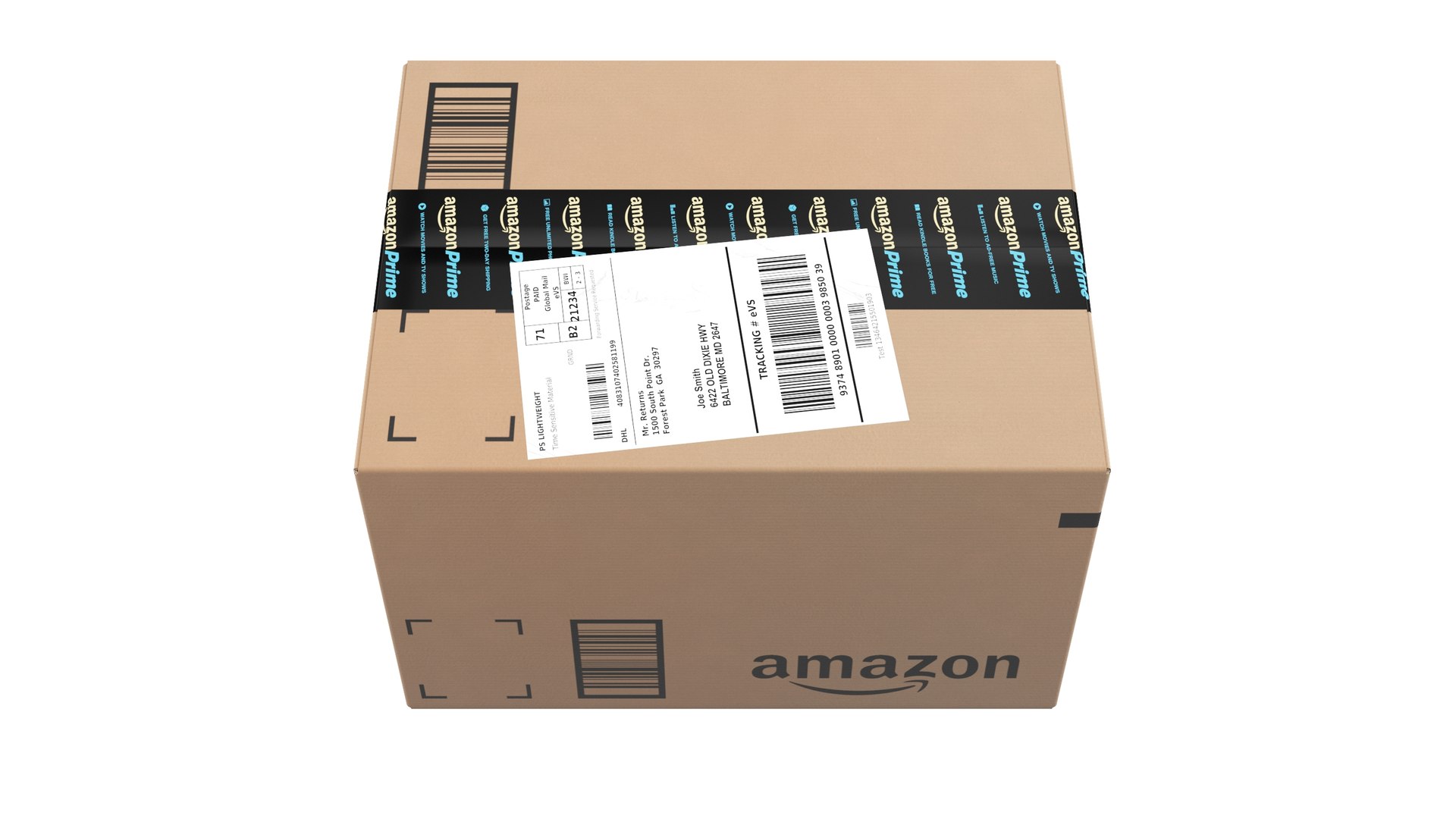 Amazon Parcels Box 33x25x20cm 3D Model - TurboSquid 1990589