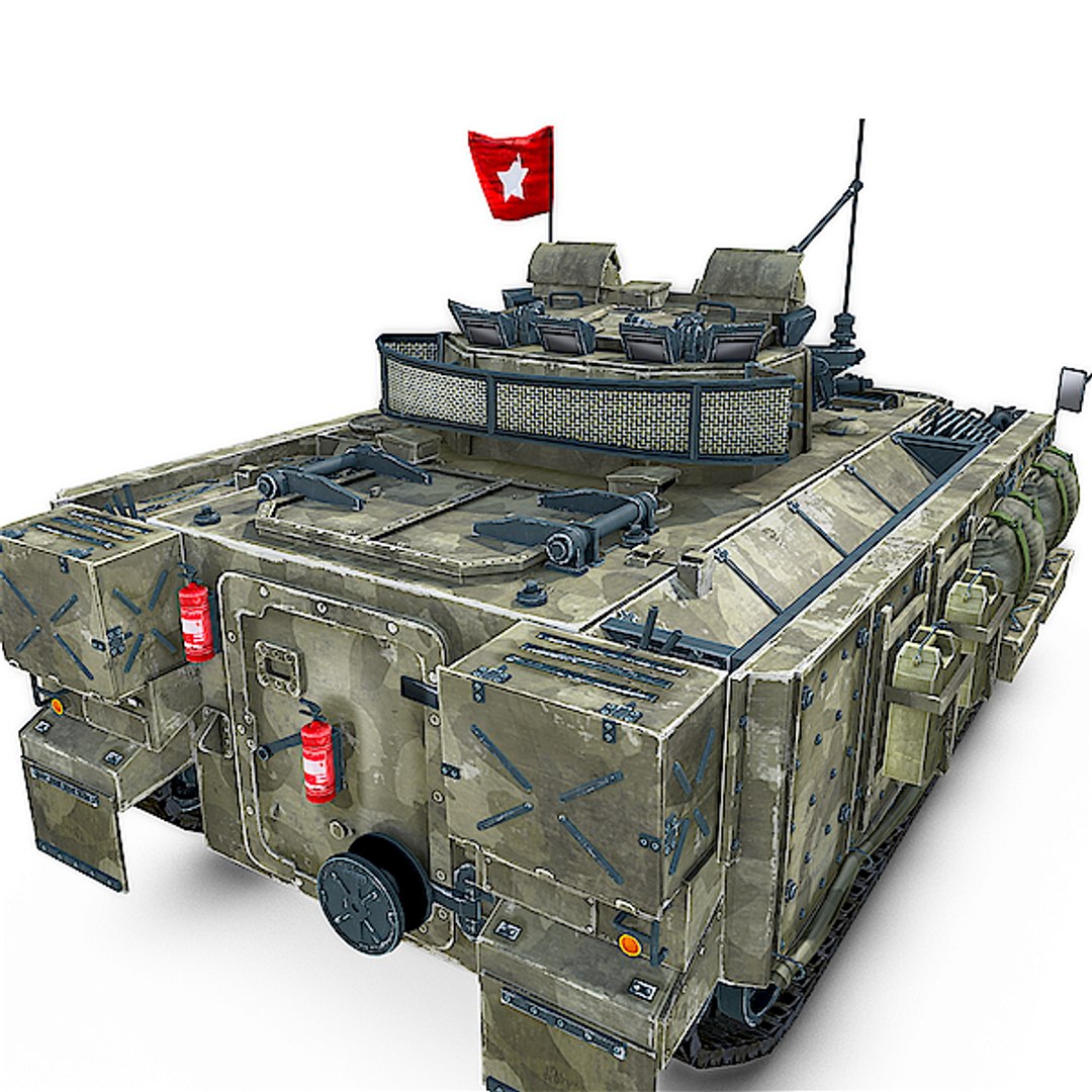 warrior tank gun 3d obj